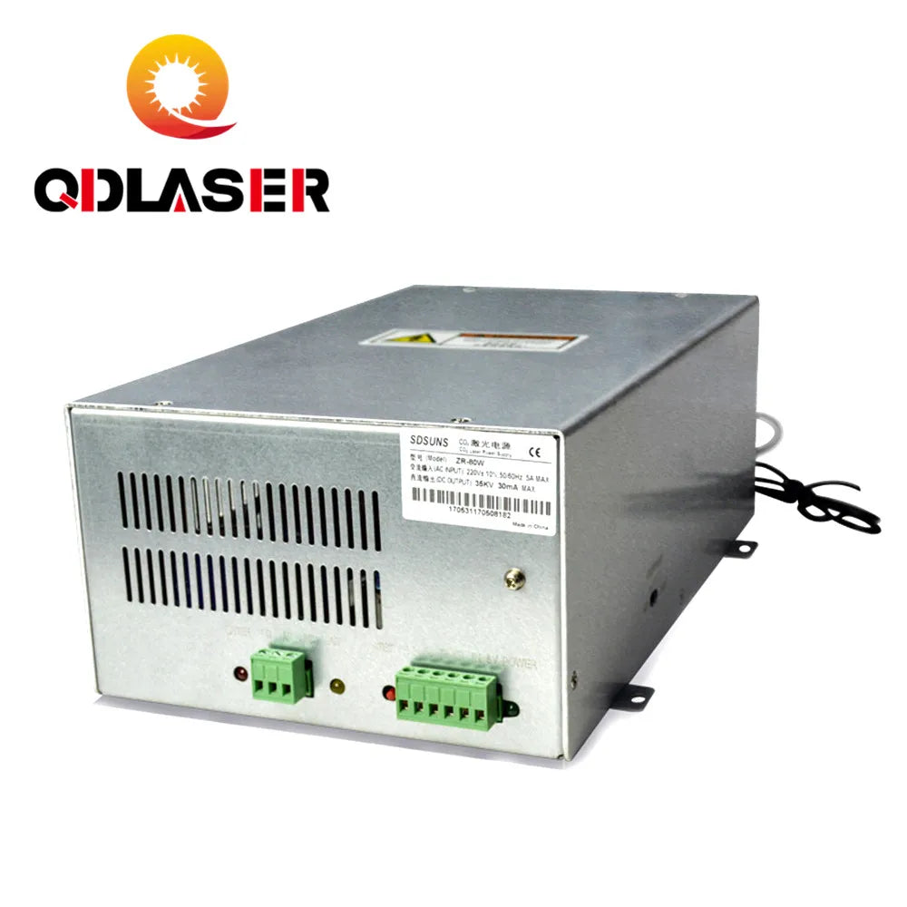 QDLASER 80 watts Laser Power Source for 70W 80W Co2 Glass Laser Tube E